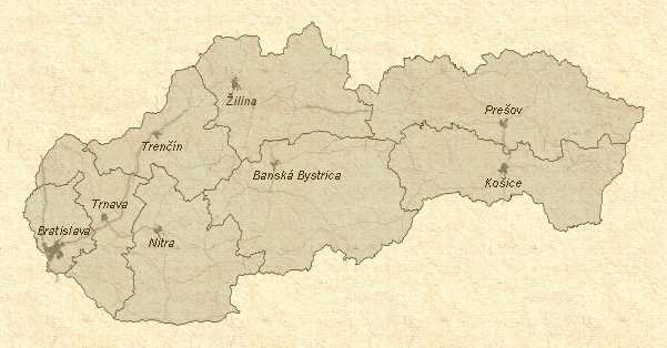 Mapa Slovenska - Slovenské hrady